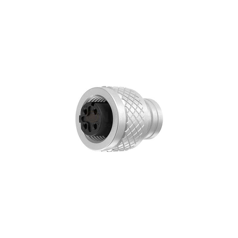 M12 D Coded Connectors Regular Overmolded 4PIN Female Solder Type M12*1 ...