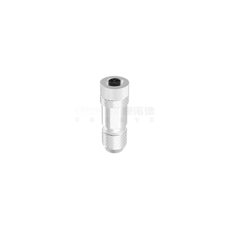 SKM12B系列 M12B编码连接器直角金属组装5PIN母头螺钉式PG9 - CONNODER康诺德