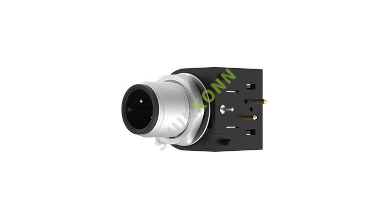 SKM12 A Series M12 A Coded Connectors Plate Rear Mount 2PIN Male Plug ...