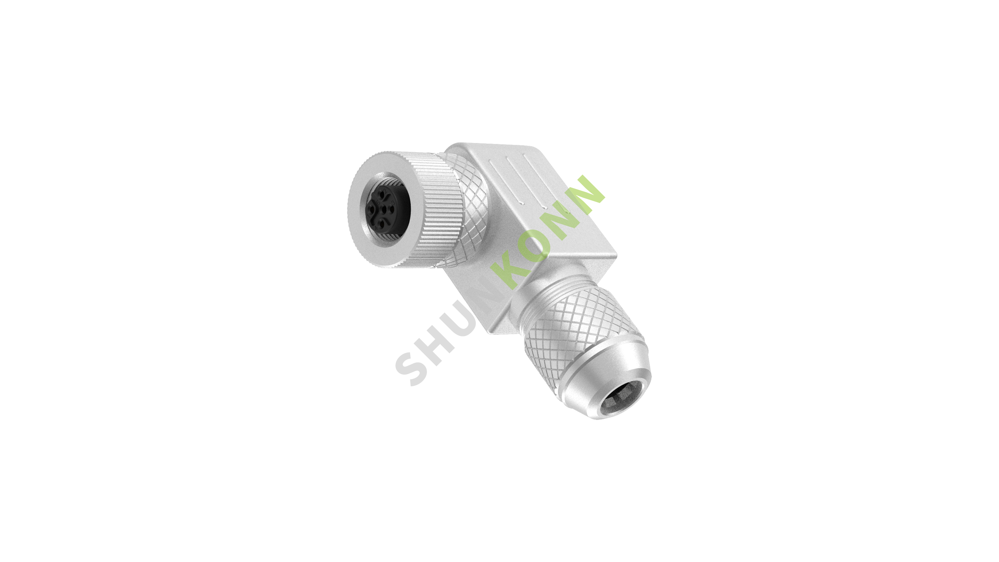SKM12B系列 M12B编码连接器直角金属组装3PIN母头螺钉式PG9 - CONNODER康诺德