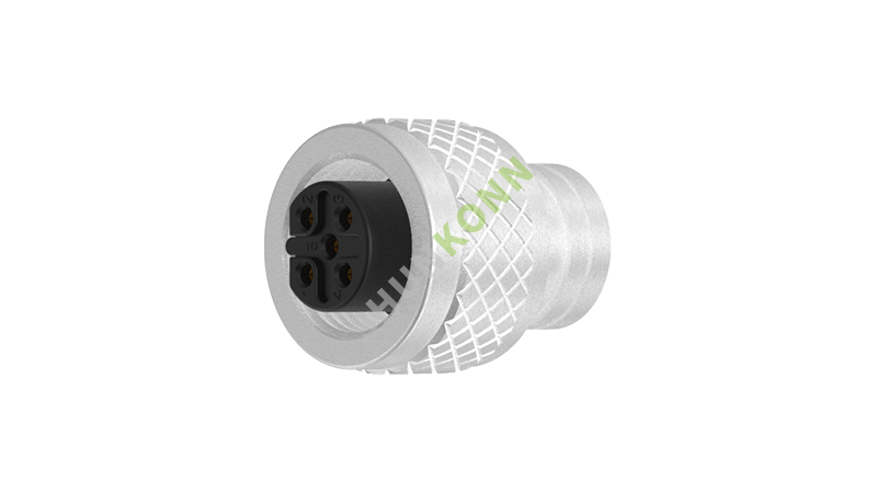 SKM12B系列 M12B编码连接器普通包胶式5PIN母头焊接式M12*1 - SHUNKONN顺康科技