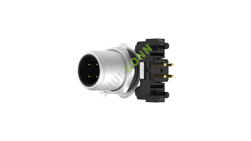 SKM12 B Series M12 B Coded Connectors Plate Rear Mount 4PIN Male Plug ...