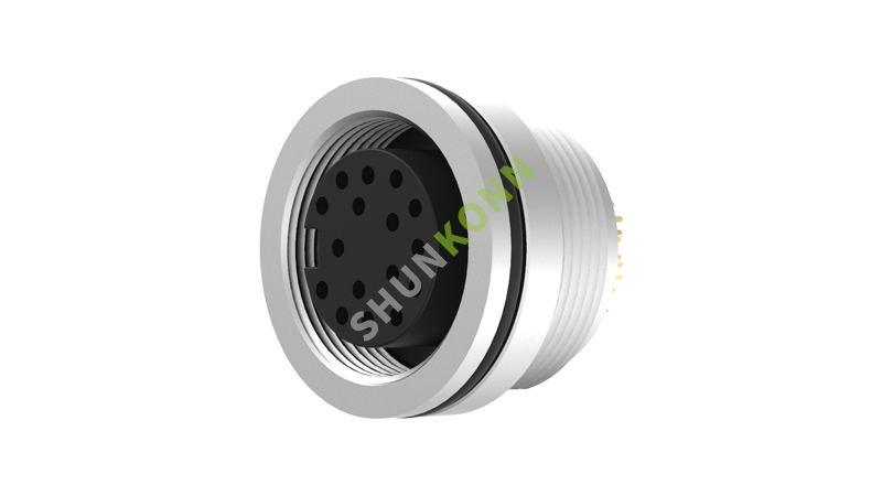 SKM16 Series M16 Connectors Board Front Mount 16PIN Female Solder Type ...