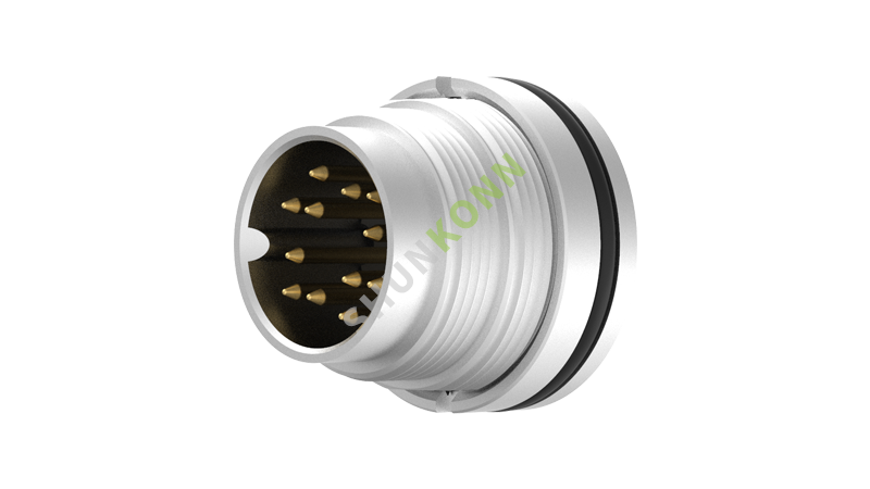 SKM16 Series M16 Connectors Plate Rear Mount 12PIN Male Solder Type M18 ...