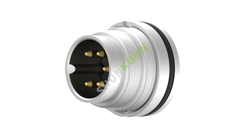 SKM16 Series M16 Connectors Plate Rear Mount 5PIN Male Solder Type M18 ...